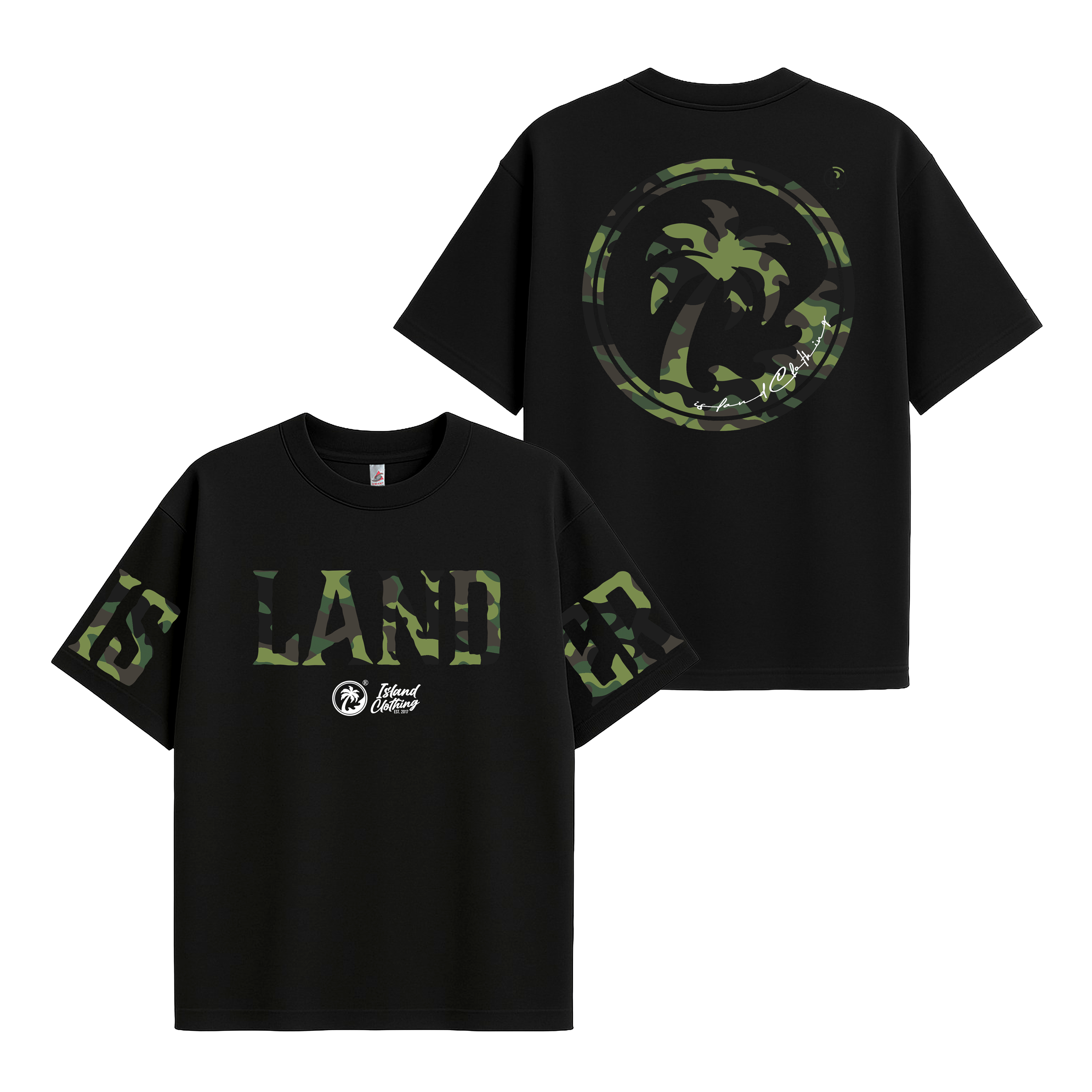 IC Camo Oversized Print - UH77 Heavyweight Oversized Black | Island ...